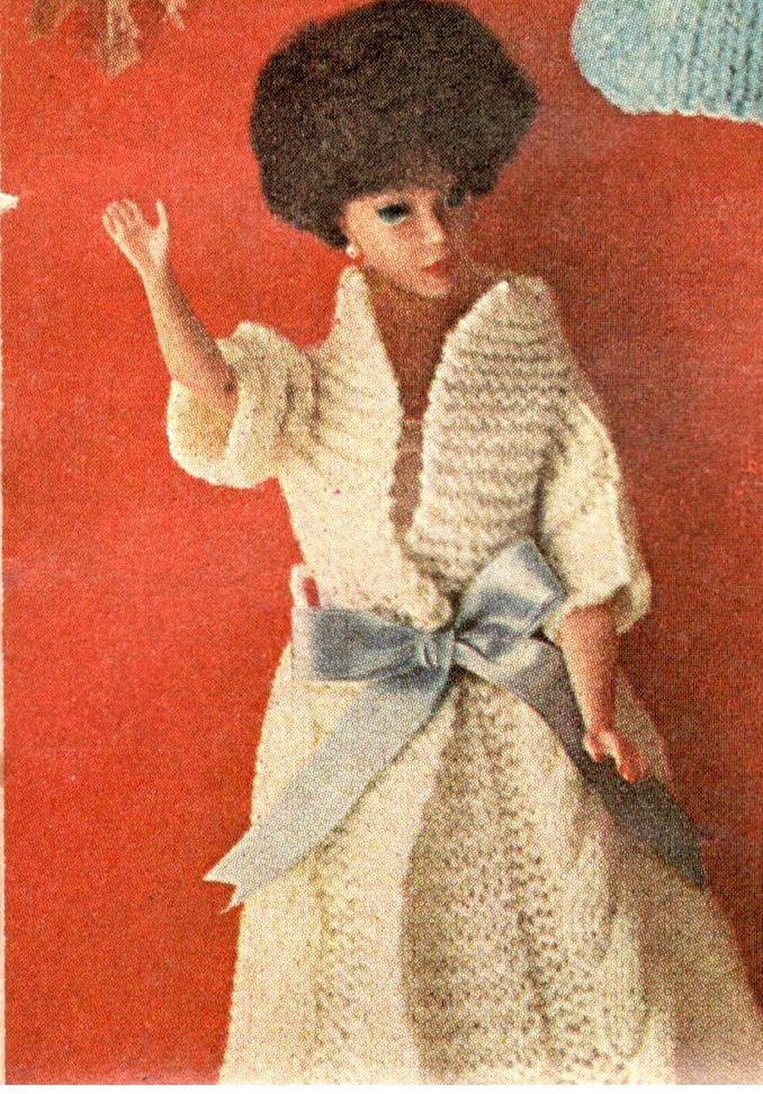 Knitting Pattern Barbie Bath Robe House Coat Dress Doll Clothes ...