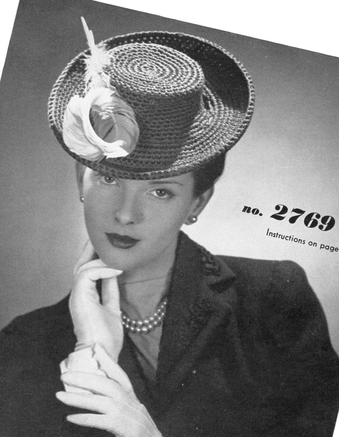 Vintage Crochet Fascinator Hat Pattern PDF, Bridal Tea Party Headpiece ...