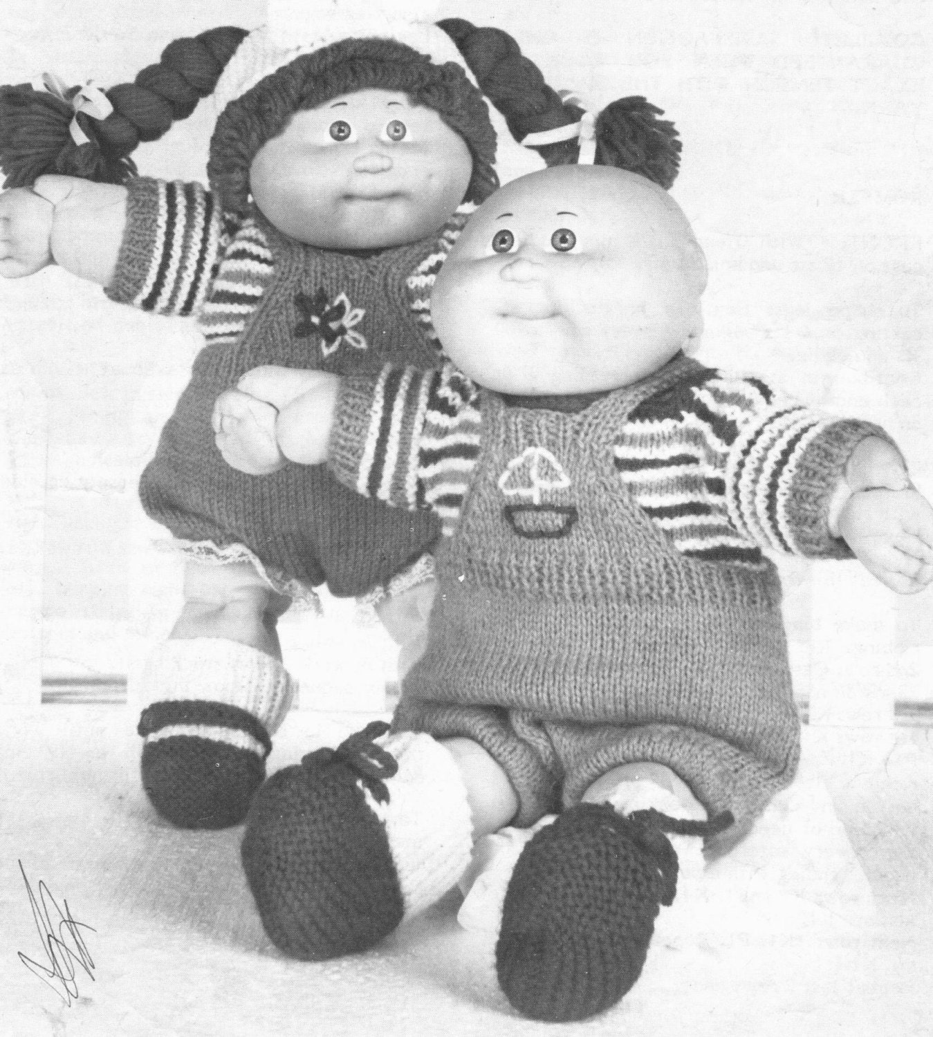 Cabbage Patch Doll Knitting Pattern Clothing Clothes Shoes Overalls ...