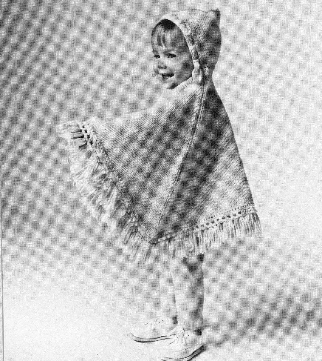 Hooded Children’s Cape Poncho Knitting Pattern PDF – Toddler Pullover ...