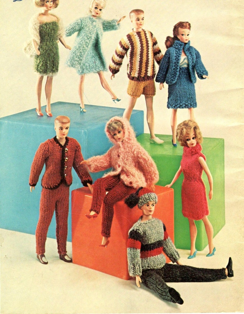 Knitting Pattern Barbie Ken Clothing Doll Clothes Dress Suit - Etsy