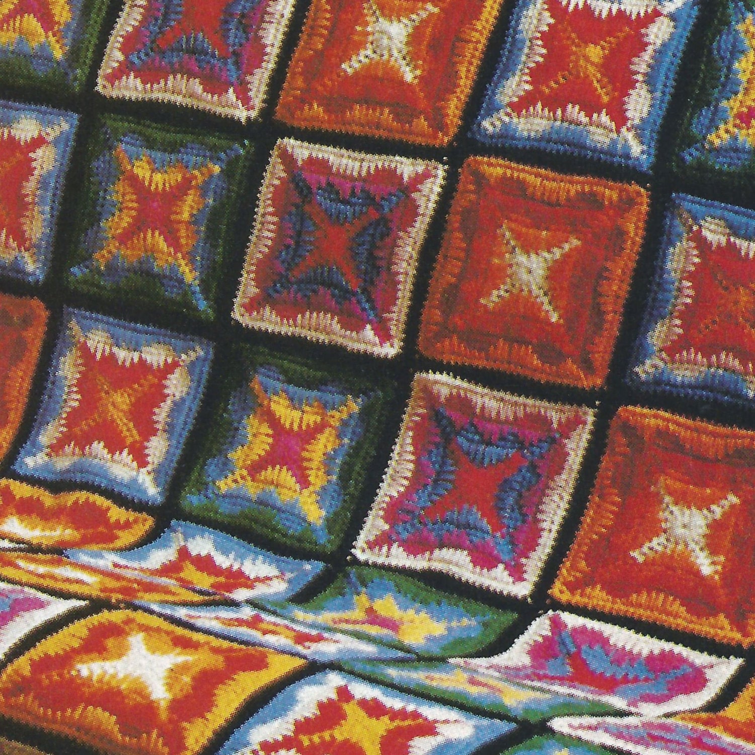 Vintage Granny Square Patchwork Afghan Crochet Pattern PDF - Etsy