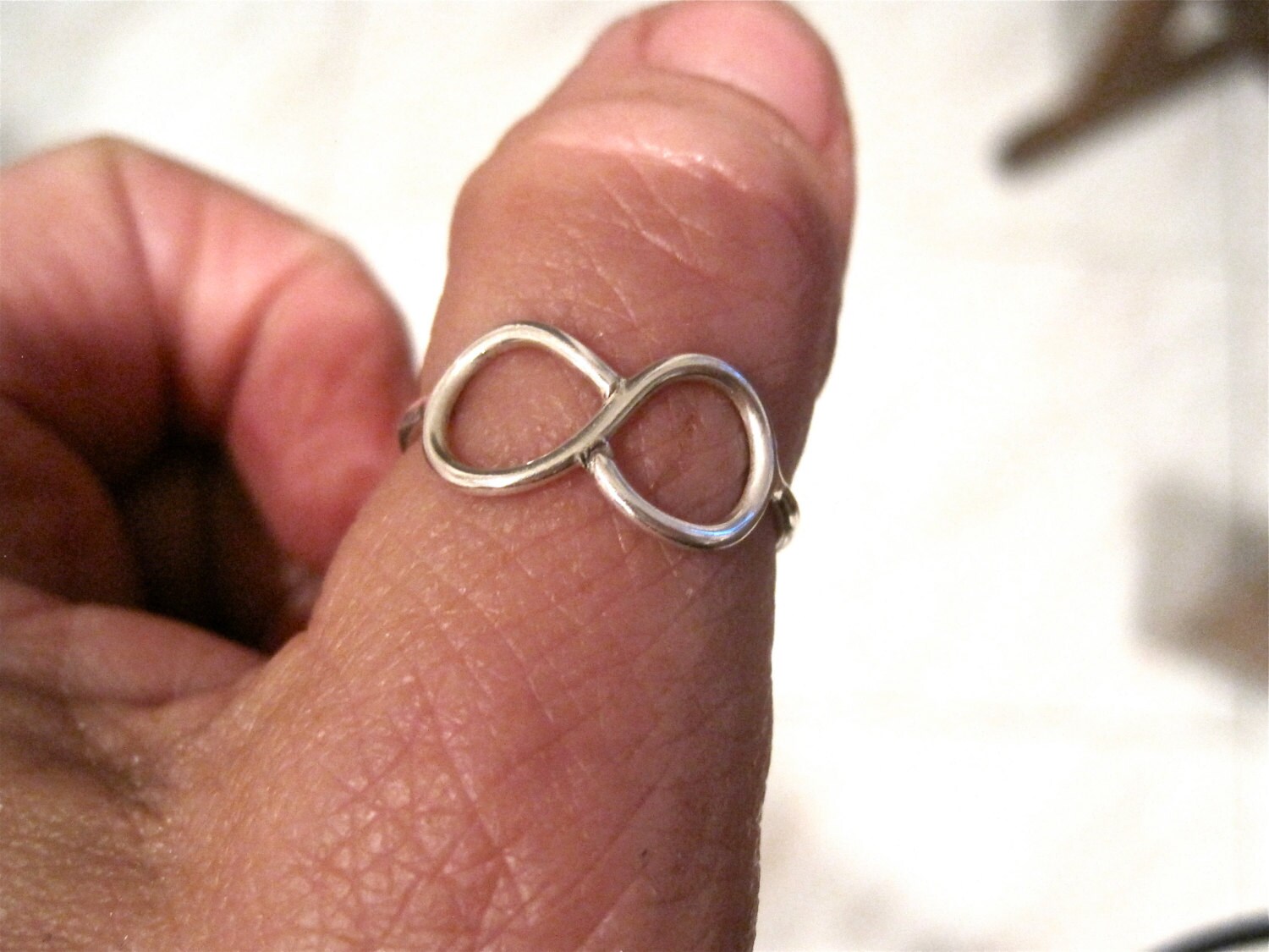 Infinity Ring in Silver, Size 8, Thumb Ring, Middle Finger Ring, Index ...