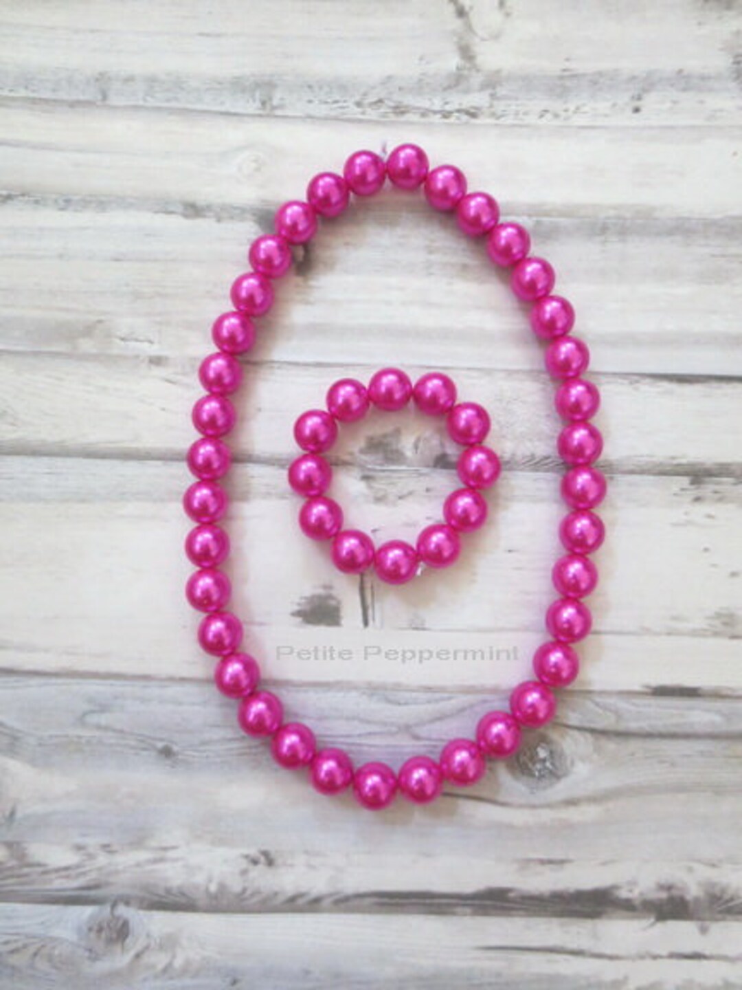 Hot Pink Baby Necklace, Girl Necklace, Baby Pearl Necklace, Girls Pearl ...