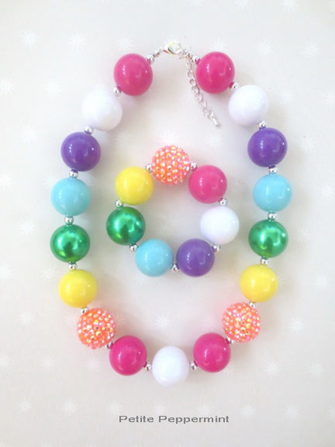 Multi Color Toddler Necklace Girl Necklace Rainbow Necklace - Etsy