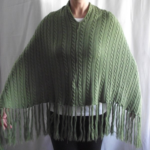 Cable Knit Poncho - Etsy