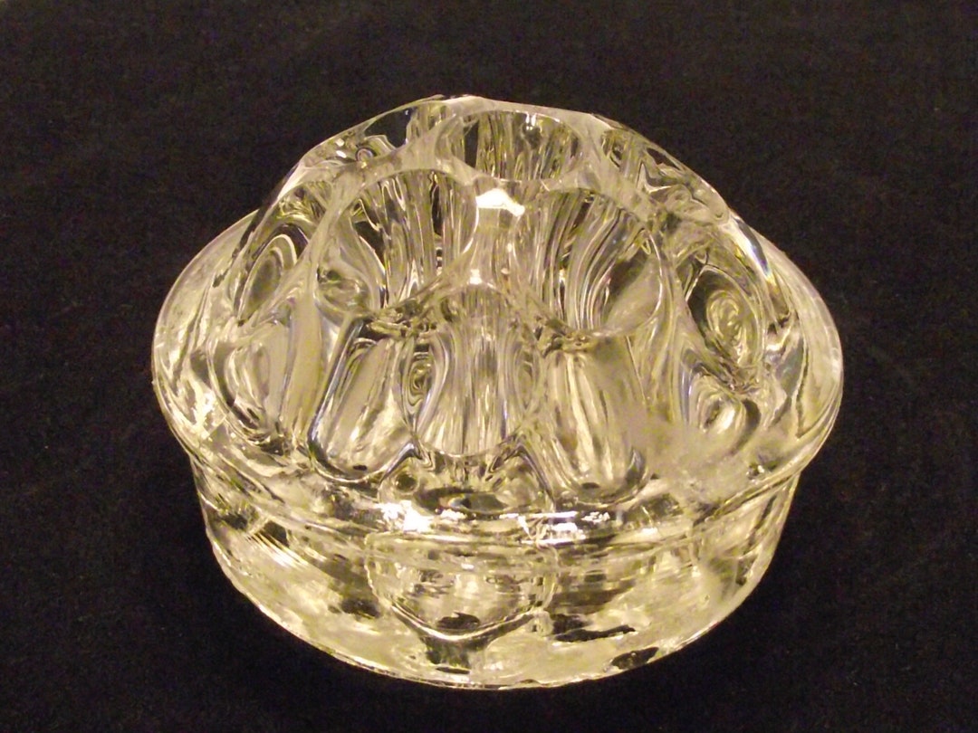 Small Thick Clear Glass Flower Frog Floral Arrangement Table Display ...