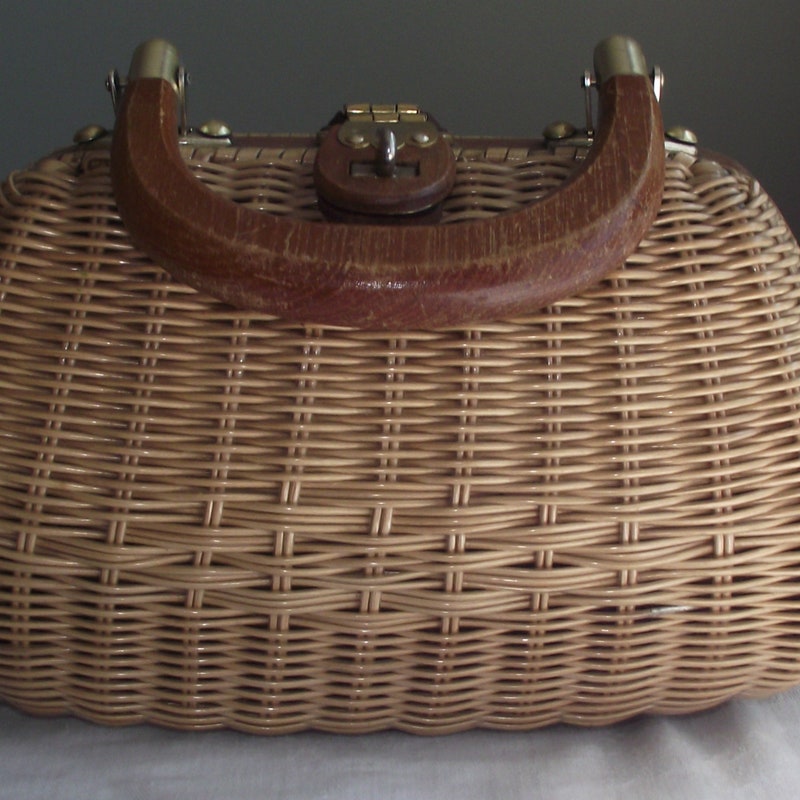 Leather Basket Weave Handbag - Etsy