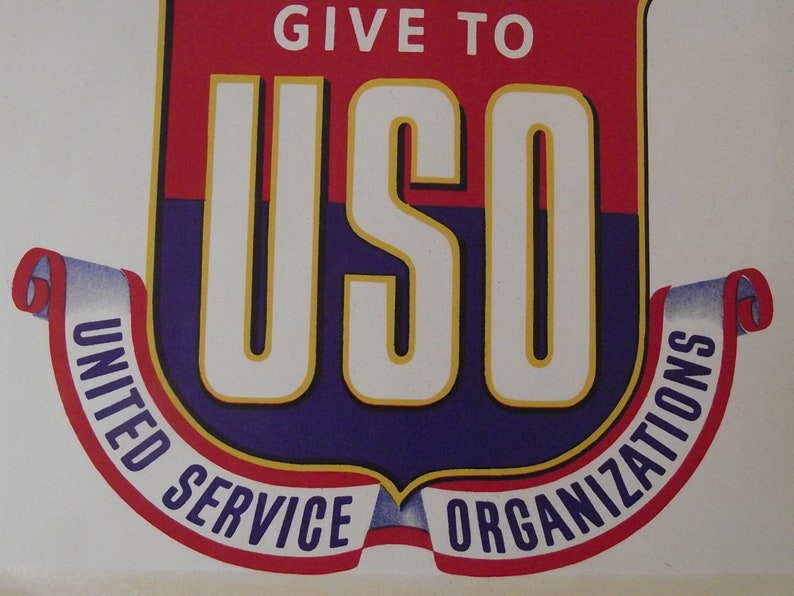 1940’s Original USO WWII Sticker Rub on Hipster Retro Rosie the Riveter ...