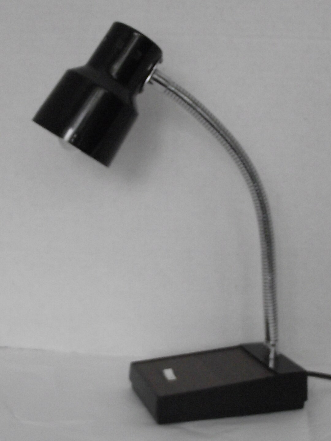 1970’s Mobilite Portable Lamp Black Shade/base Chrome Movable Gooseneck ...
