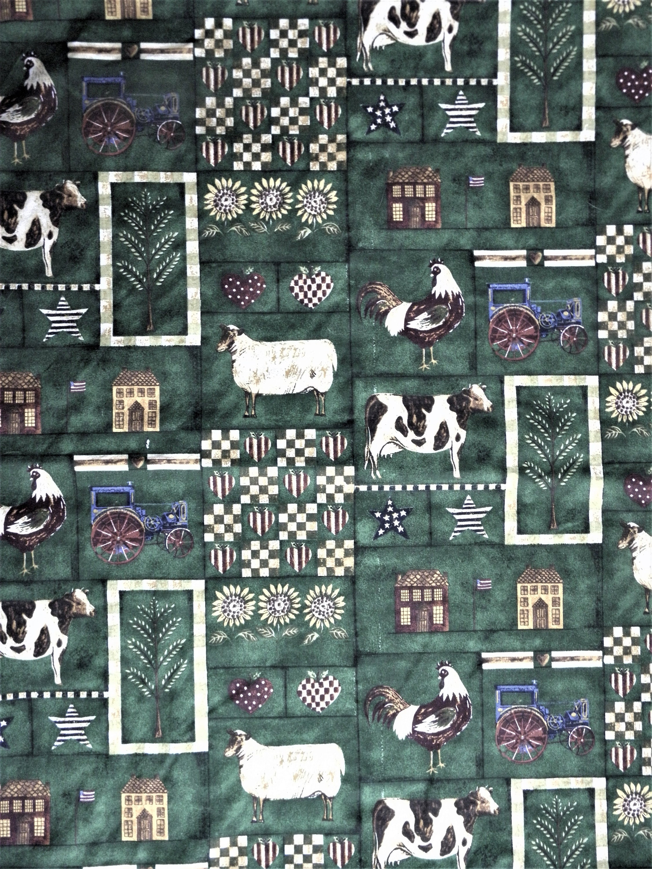 RUSTIC FARM PRINT Fabrics 2 Prints All Cotton - Etsy Israel
