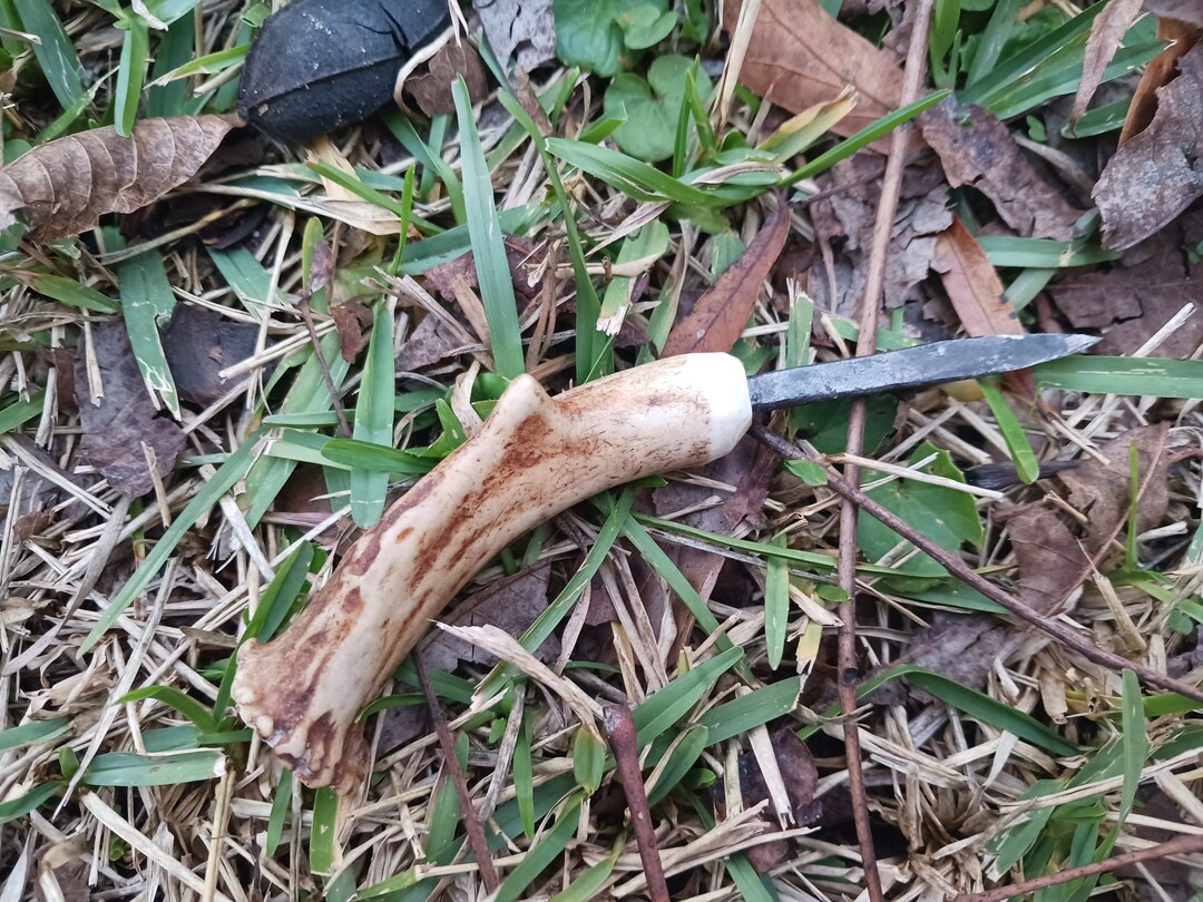Hand Forged Antler Handle Awl - Etsy