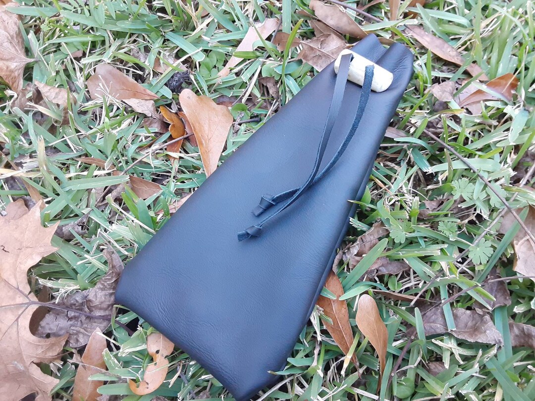 Large Leather Bushcraft Tinder Pouch With Deer Antler Toggle - Etsy
