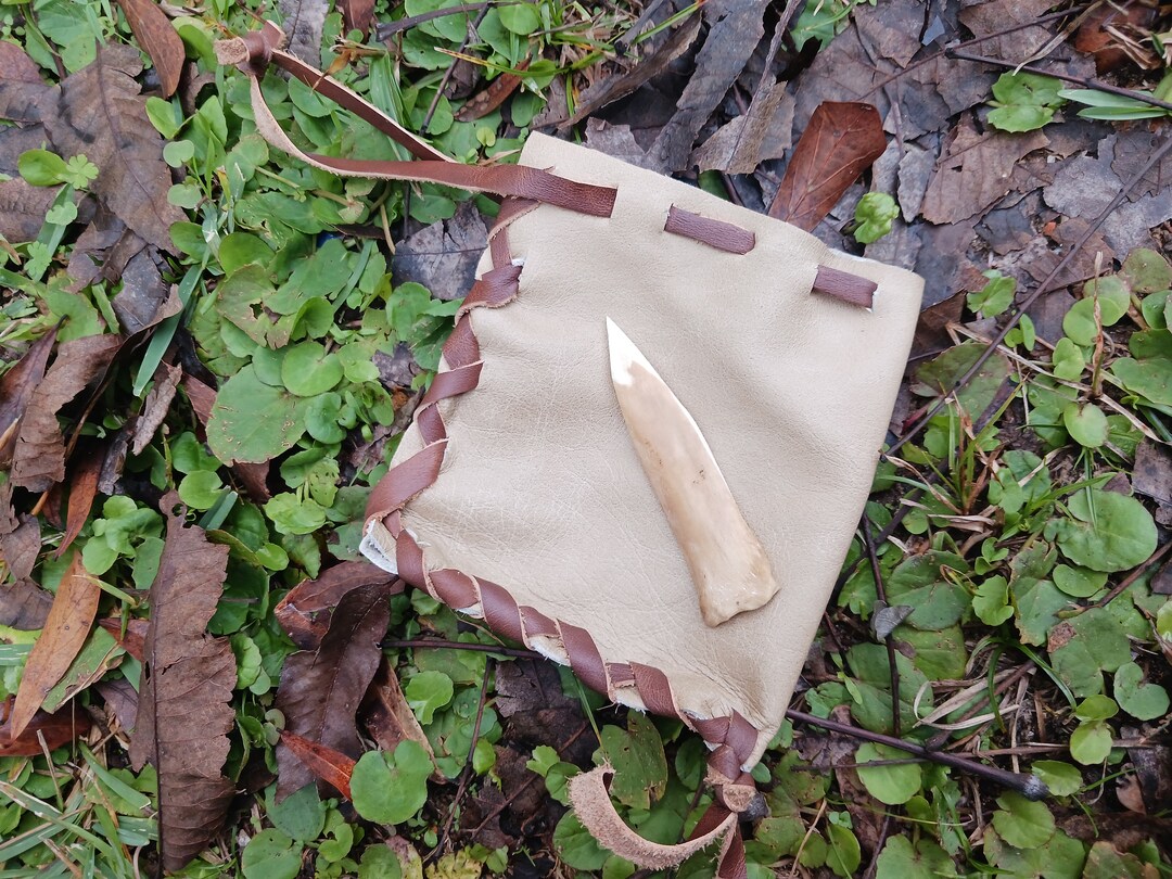 Leather Bushcraft Pouch and Bone Awl - Etsy