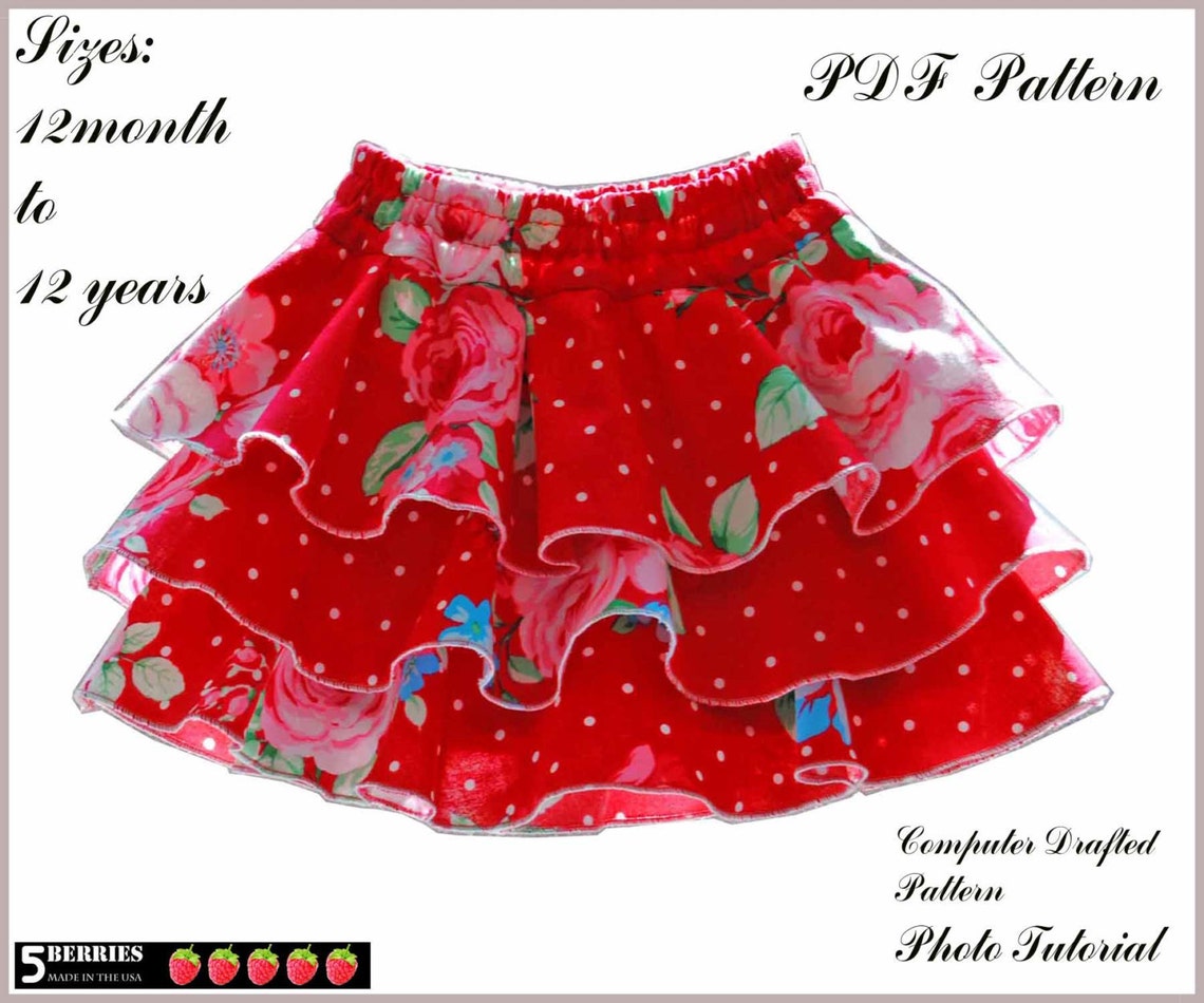 Girls & Toddler Skort Pattern. Skirt and Shorts Sewing PDF - Etsy