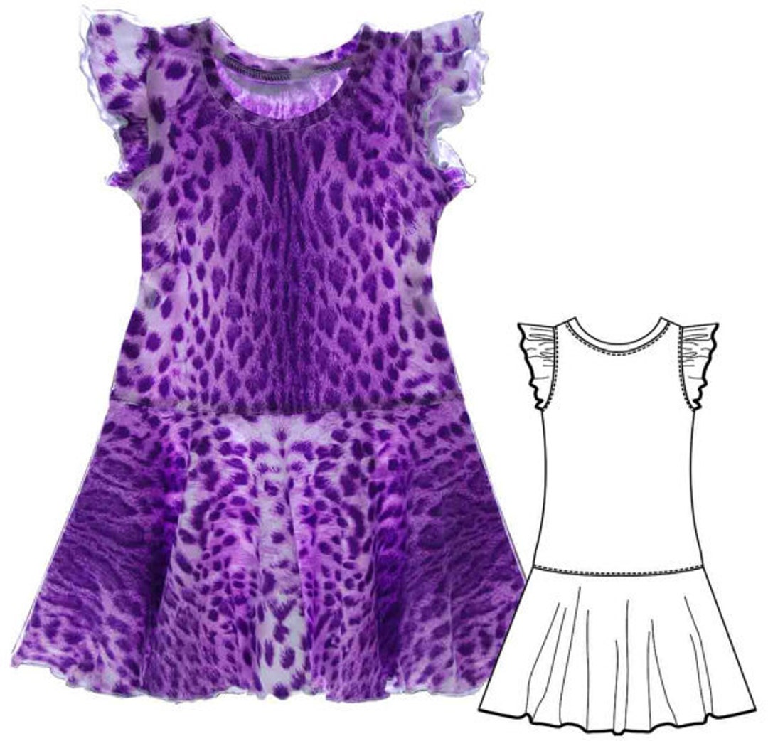 Jersey Knit Dress Pattern for Girls, Toddler. Sewing PDF Pattern for ...