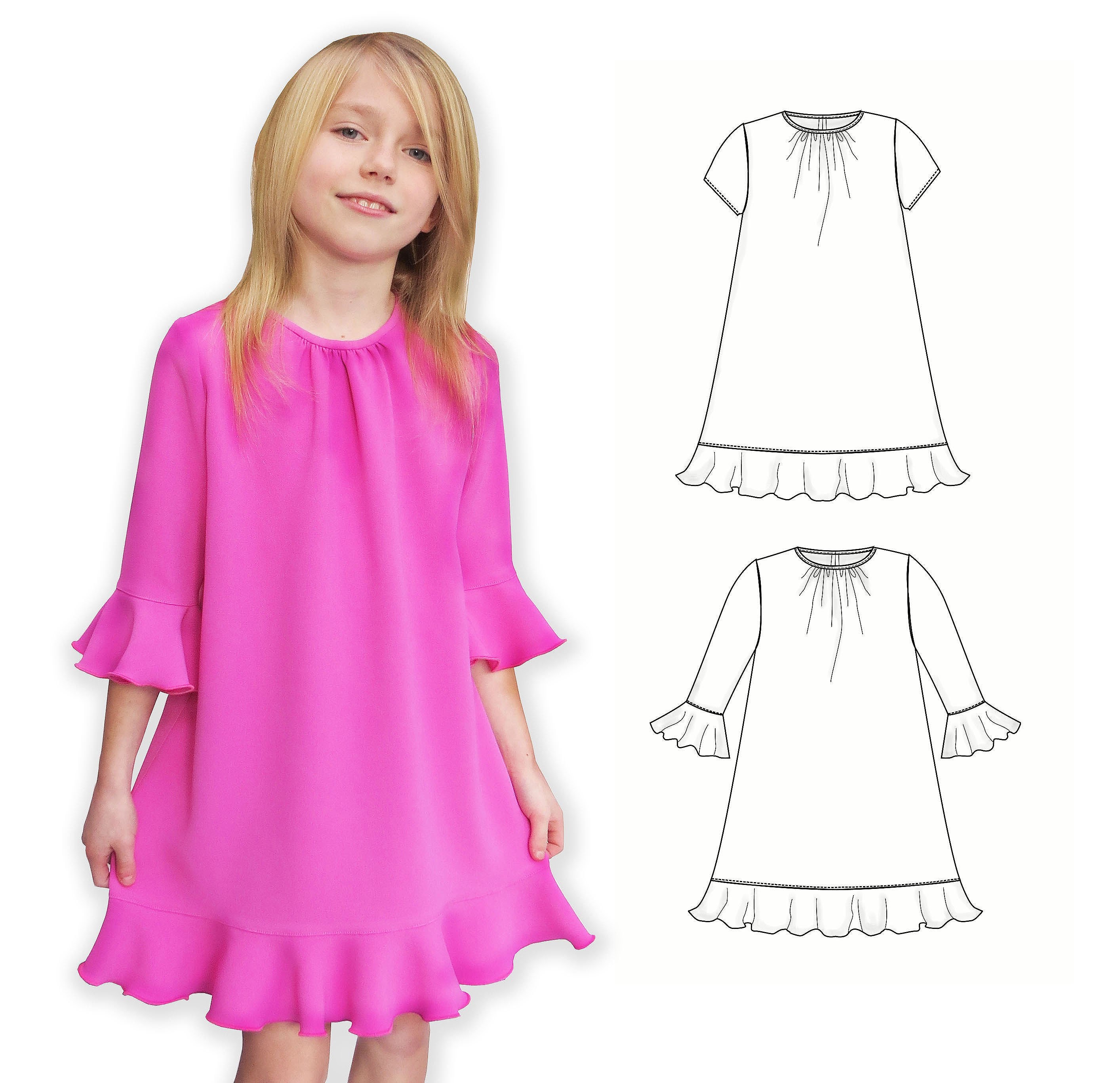 Flounce Dress PDF Sewing Pattern. - Etsy