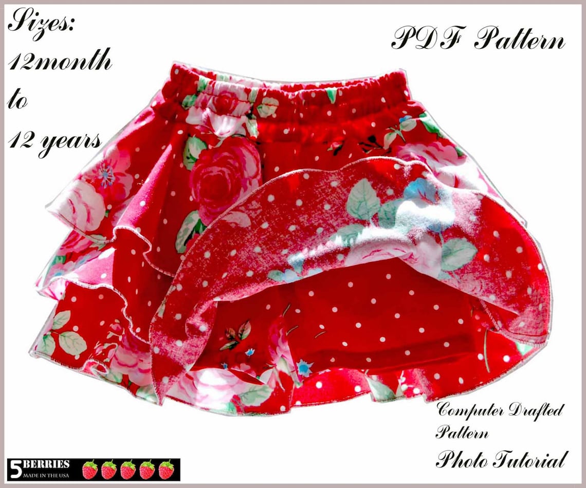 Girls & Toddler Skort Pattern. Skirt and Shorts Sewing PDF - Etsy