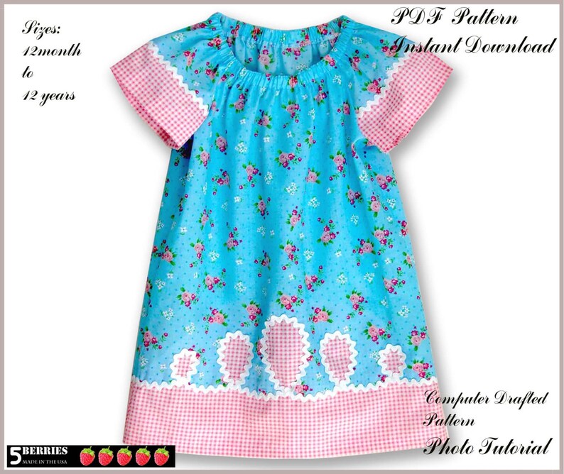 Peasant Sewing Dress Pattern for Girls, Toddler. PDF Clothing Pattern ...
