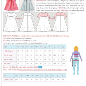 Dress Pattern for Baby Girls, Infant, Toddler, Little Girls. Sewing PDF ...