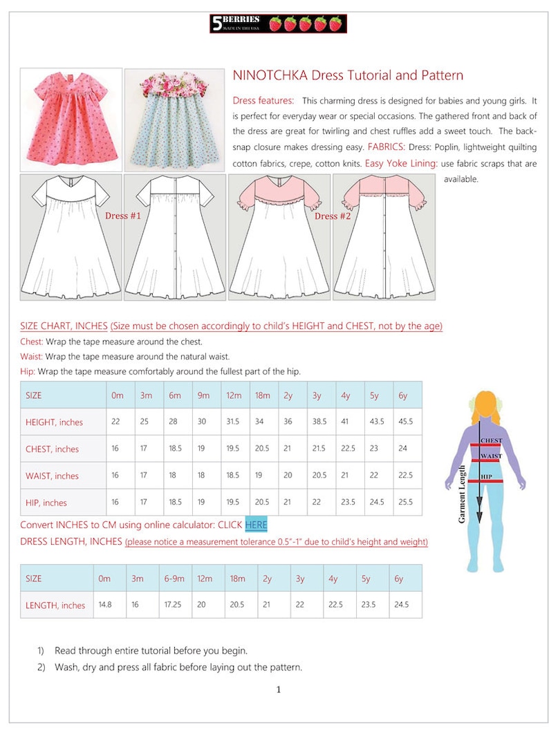 Dress Pattern for Baby Girls, Infant, Toddler, Little Girls. Sewing PDF ...