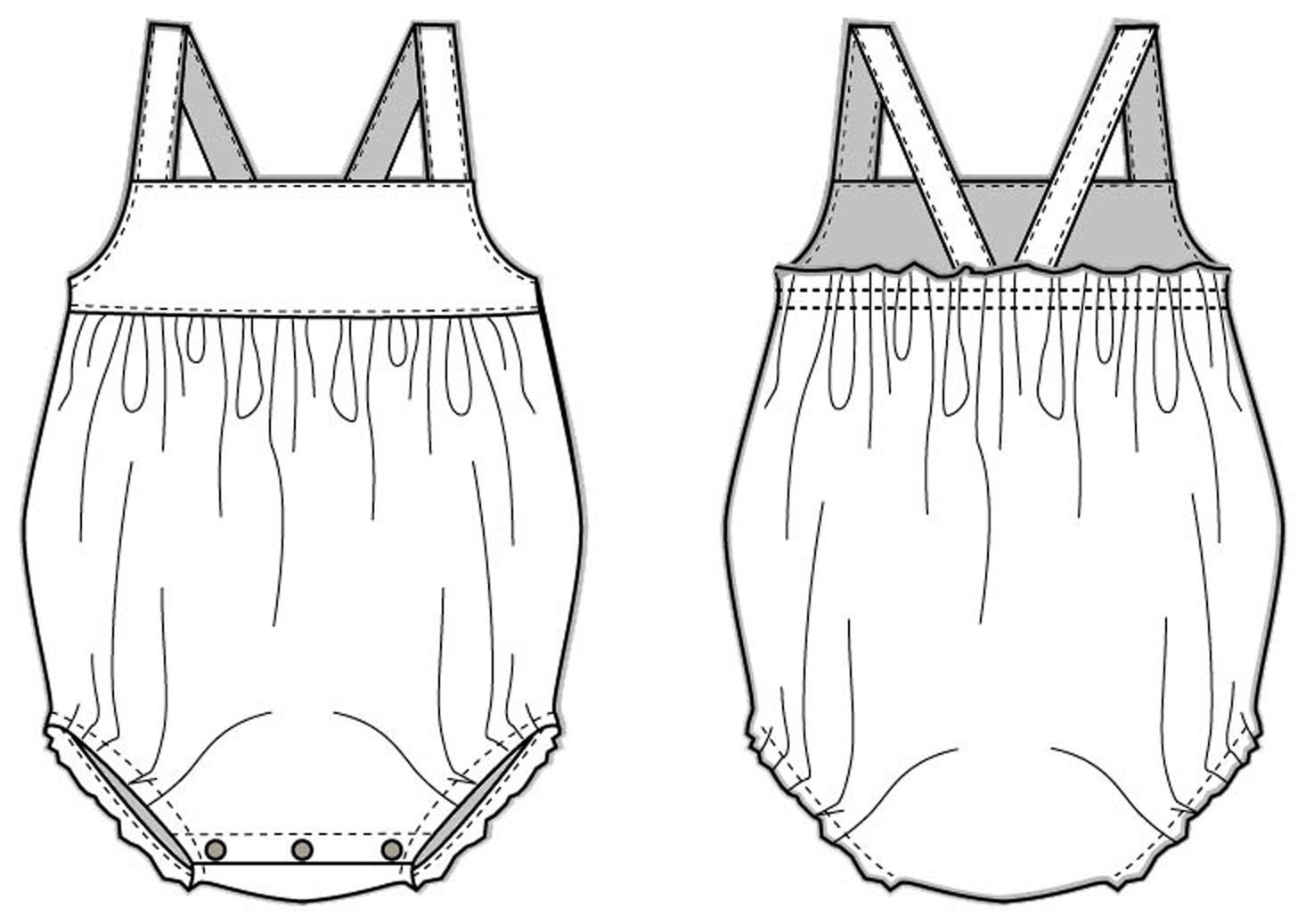 Baby Romper Pattern for Girls and Boys, Toddlers. Sewing PDF Shortie ...
