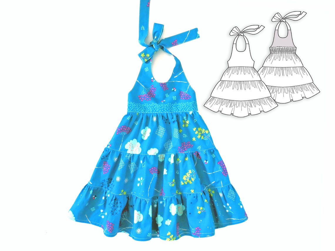 Halter Dress Pattern for Girls Toddler. Sundress Sewing PDF - Etsy