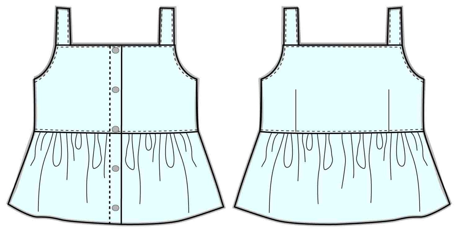 The Hamptons Sewing Pattern for Girls. Top and Dress PDF Layered ...