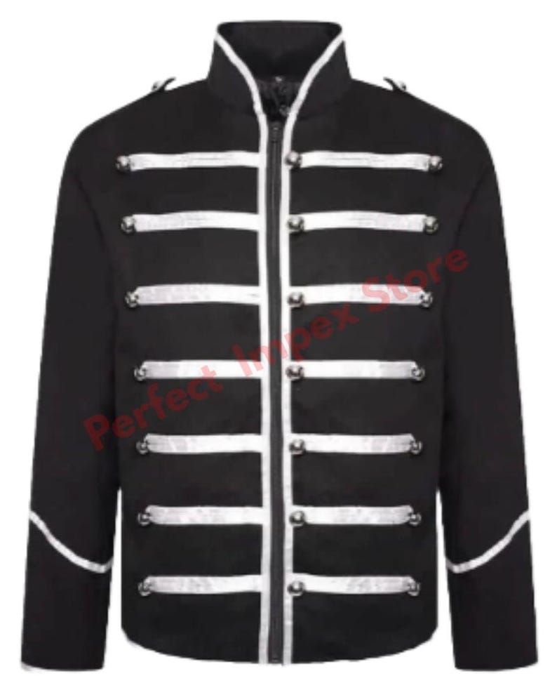 Black Marching Band Drummer Military Jacket | Festival Parade Cosplay ...