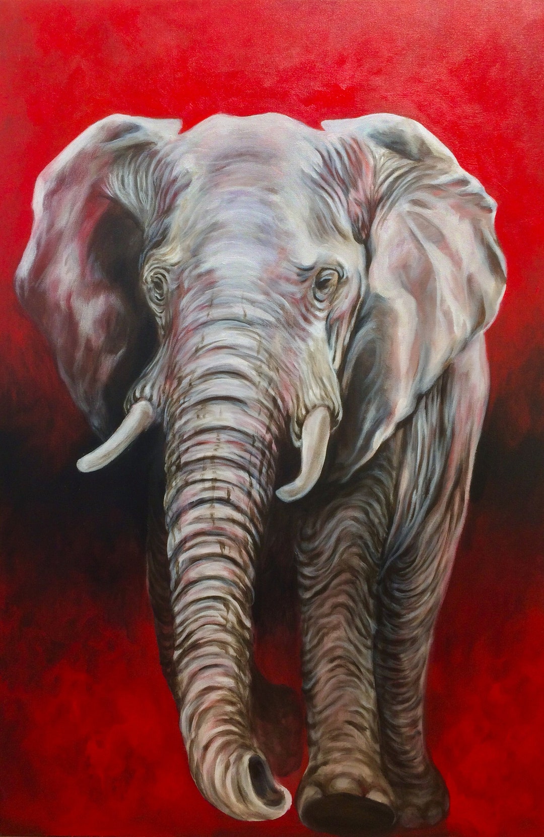 Elephant Power Animal Canvas Print | Root Chakra Healing Art - Etsy