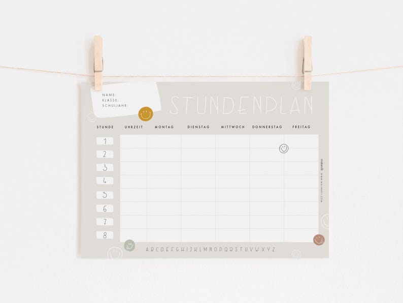 Schoolchildren's Timetable | Printable - Etsy