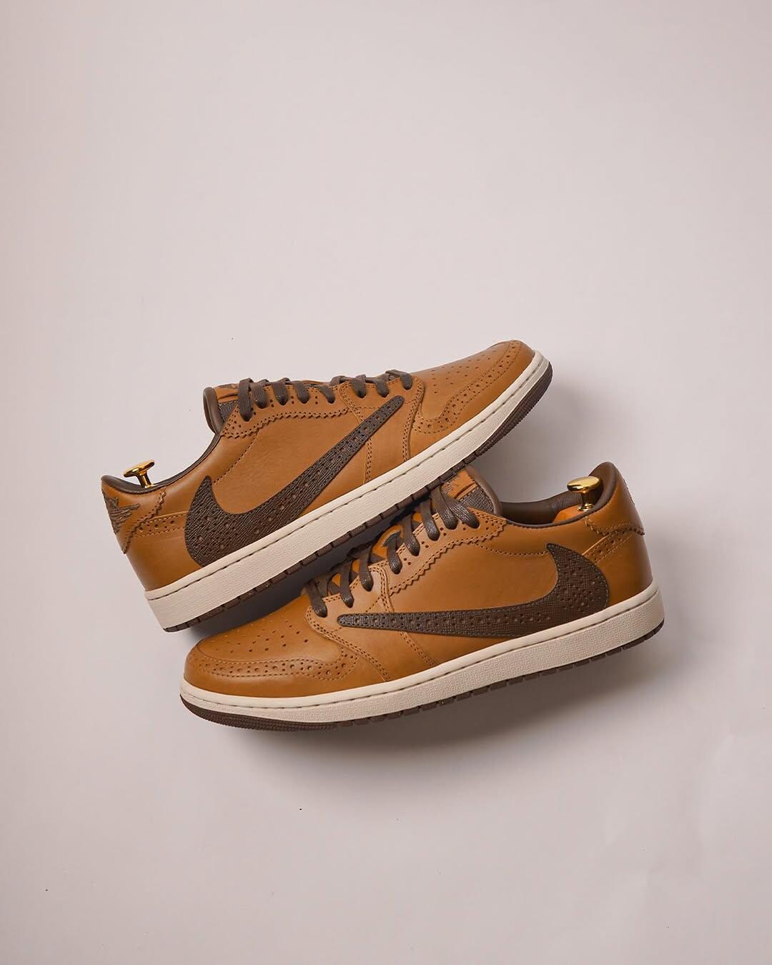 Handcrafted AJ1 Low Travis Dark Brogue, Custom Redesign Sneaker ...