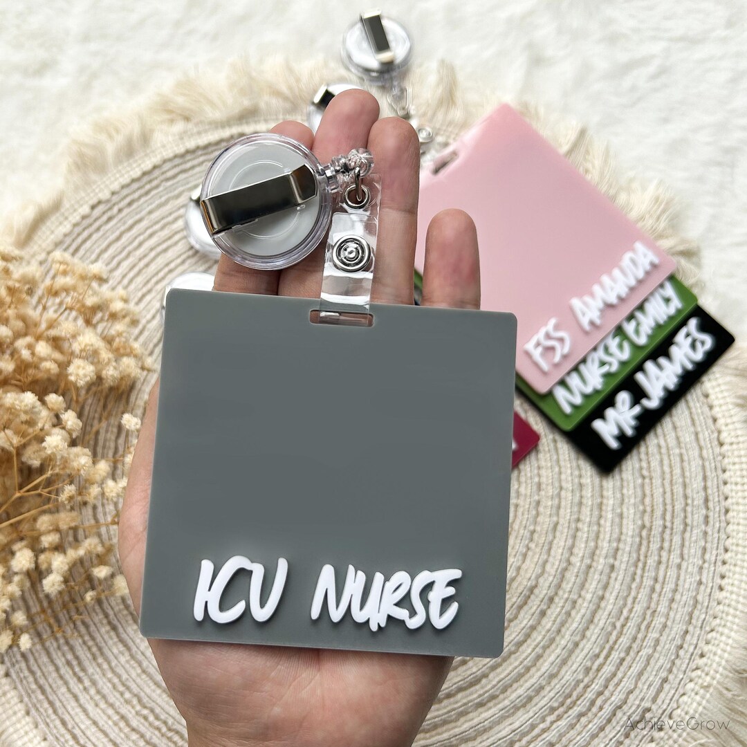 Custom Nurse Badge Buddy – RN Acrylic Badge Reel, Christmas Gift ...