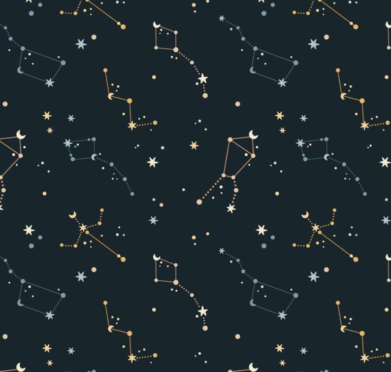 Universe Stars Constellation Pattern Soft 100% Cotton for Kids Clothes ...