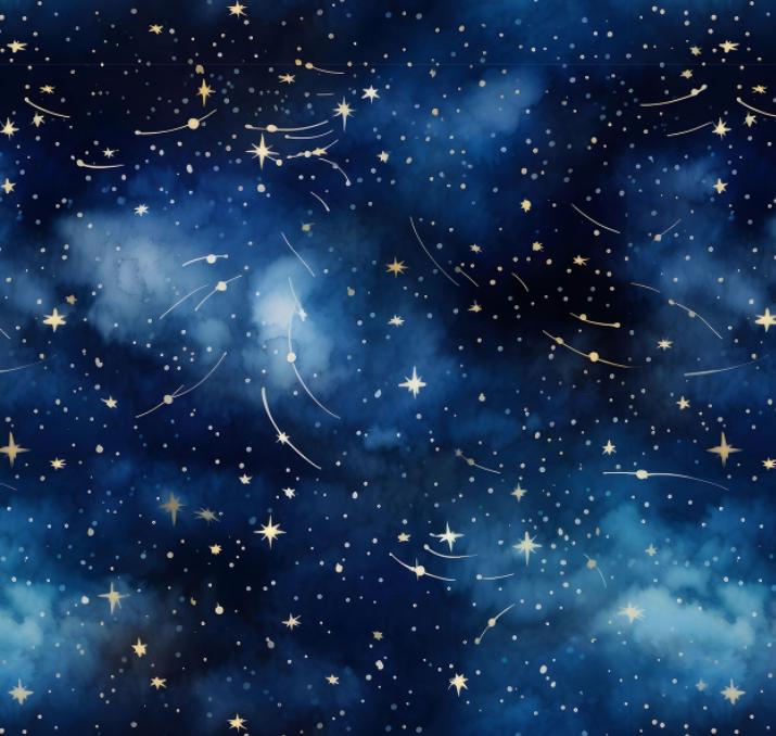 Blue Star Night Pattern Cotton Fabric,soft 100% Cotton for Kids Clothes ...
