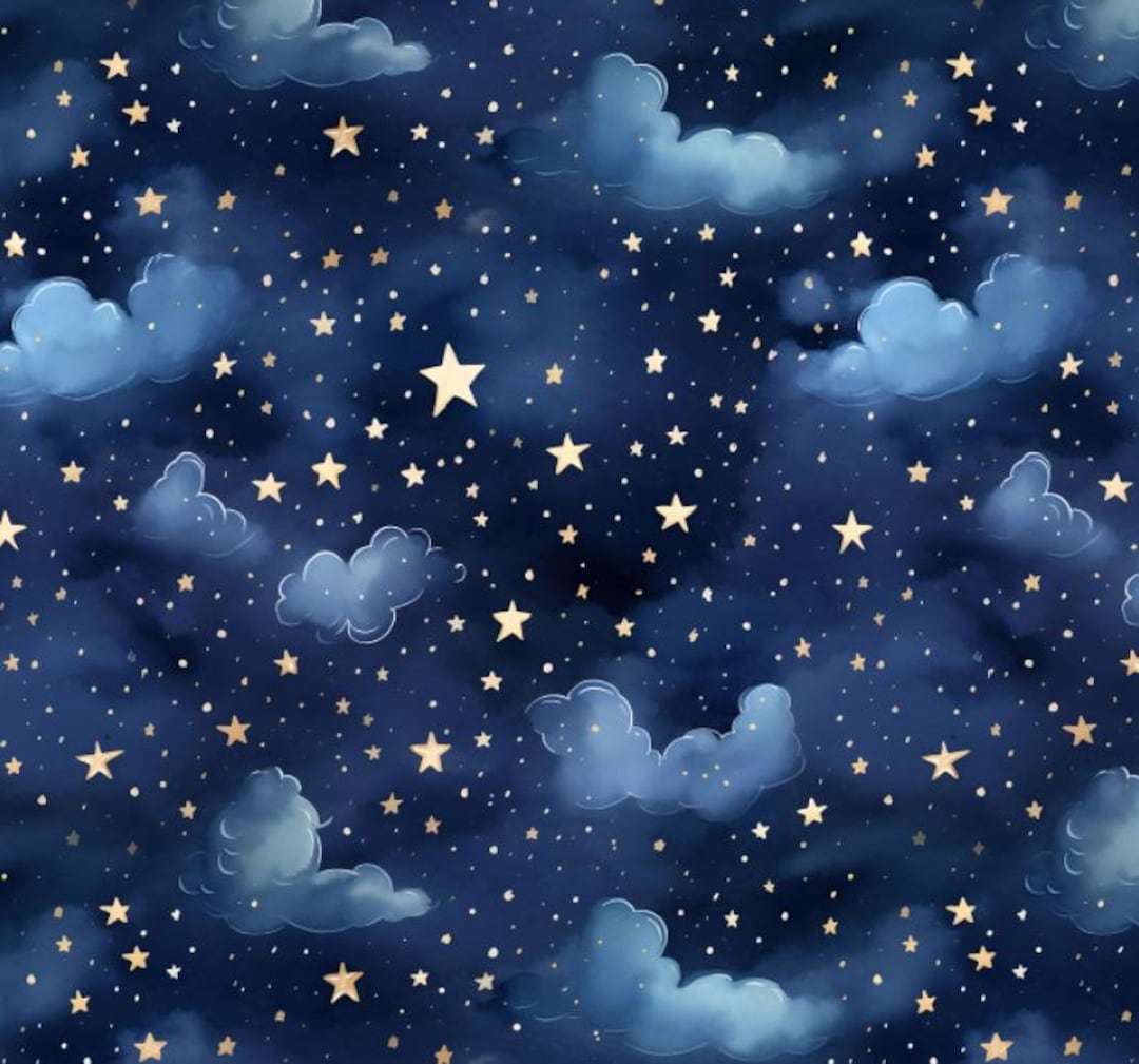 Star Night Pattern Cotton Fabric,soft 100% Cotton for Kids Clothes, DIY ...