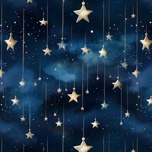 Night Sky Star Pattern Cotton Fabric,soft 100% Cotton for Kids Clothes ...