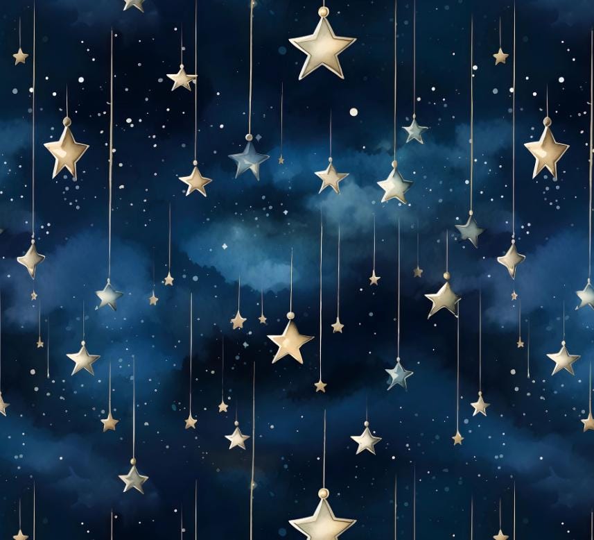 Night Sky Star Pattern Cotton Fabric,soft 100% Cotton for Kids Clothes ...