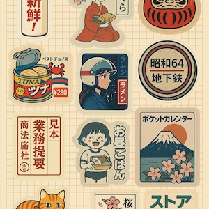 Retro Japan 80s-90s 23 Stickers – Printable Vintage Aesthetic Stickers ...