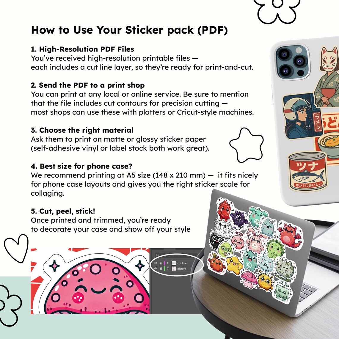 Retro Japan 80s-90s 23 Stickers – Printable Vintage Aesthetic Stickers ...