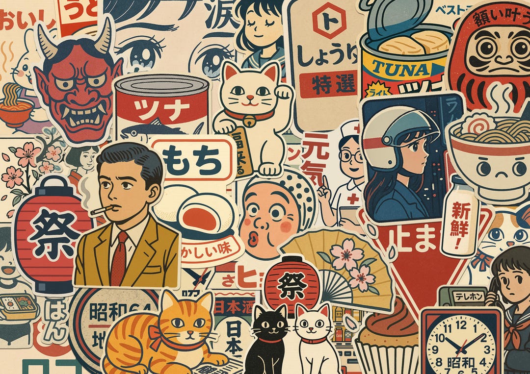 Retro Japan 80s-90s 23 Stickers – Printable Vintage Aesthetic Stickers ...