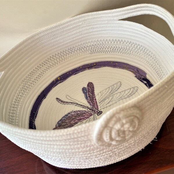Embroidered Rope Bowl - Etsy