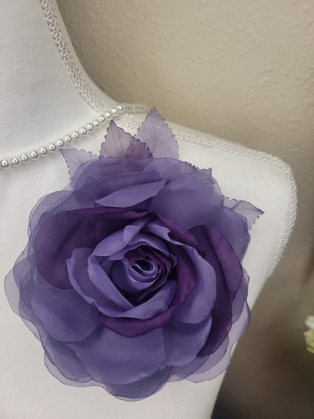 Shades of Purple Chiffon Flower Shoulder Brooch Pin, Chiffon Flower ...