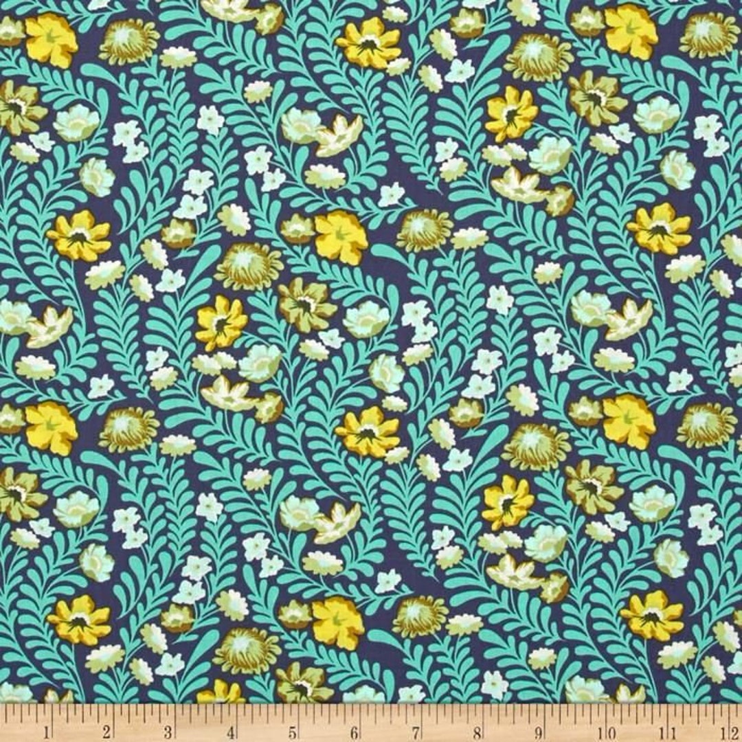 Eden - FQ or More - Tula Pink Wildflower Sapphire Free Spirit Fabrics ...