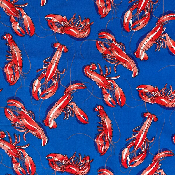 Lobster Print Fabric - Etsy