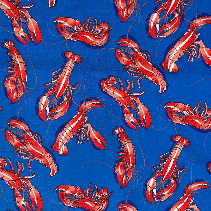Lobster Print Fabric - Etsy