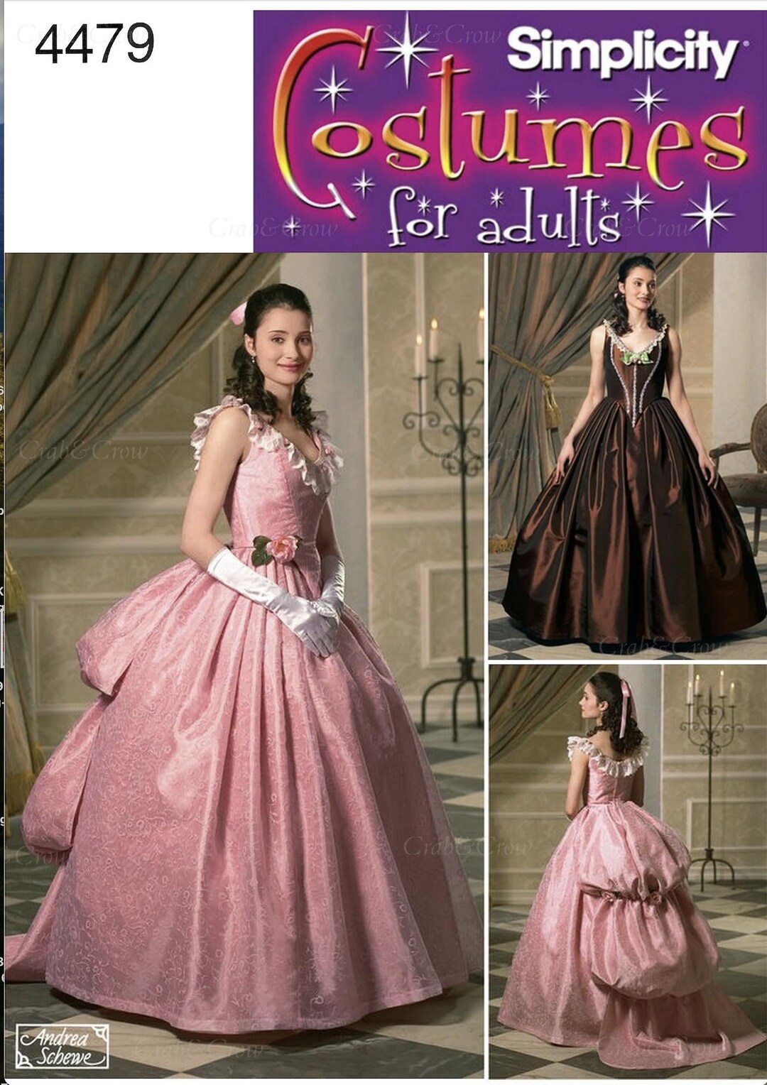 Simplicity 4479 Adult Gown Costumes Paper Sewing Pattern Size Misses 6 ...