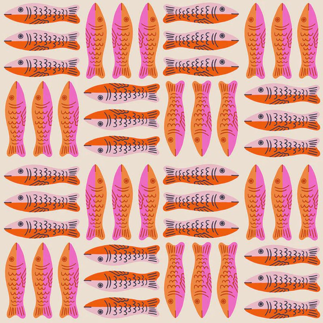 Ooh Lucky Lucky - Fat Quarter or More - Sardines Pink - Ruby Star ...