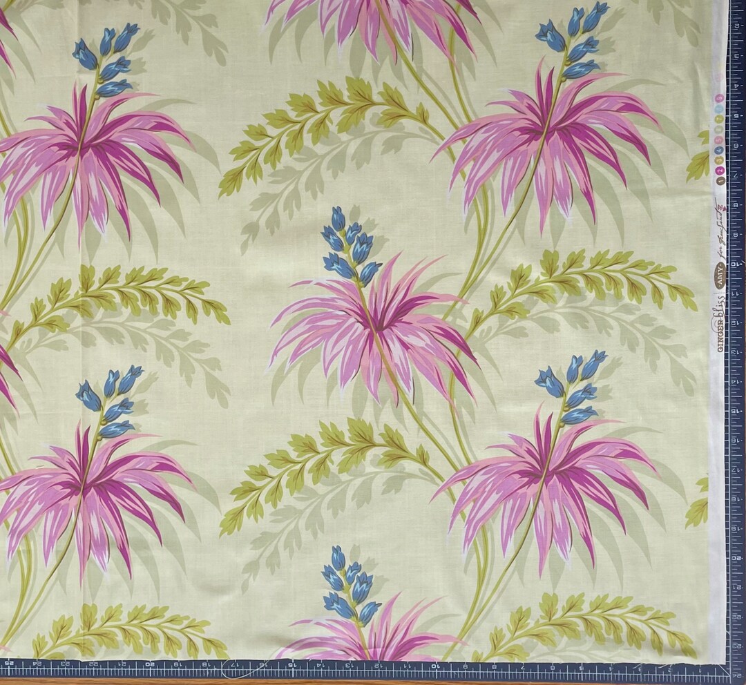 Amy Butler - FQ or More - Ginger Bliss Spiky Flowers Lemon Oop Htf Fabric D987-305 - Etsy