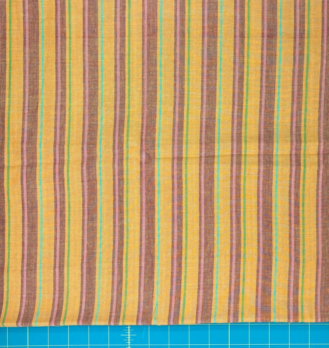 Kaffe Fassett FQ or More Very Early Woven Alternating Stripe Orange Fabric - Rare Retired Oop ...